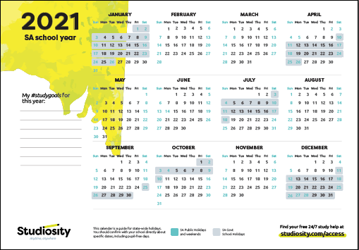 School terms and public holiday dates for SA in 2021 | Studiosity
