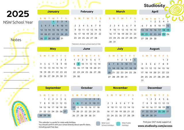 School terms and public holiday dates for NSW in 2025 | Studiosity