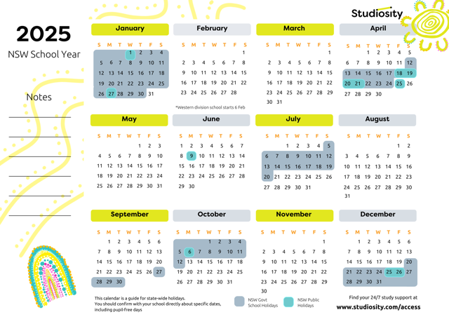 School terms and public holiday dates for NSW in 2025 | Studiosity