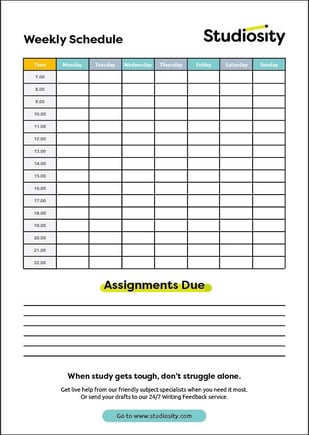 Free study timetable and tips on how to nail your studies this year ...