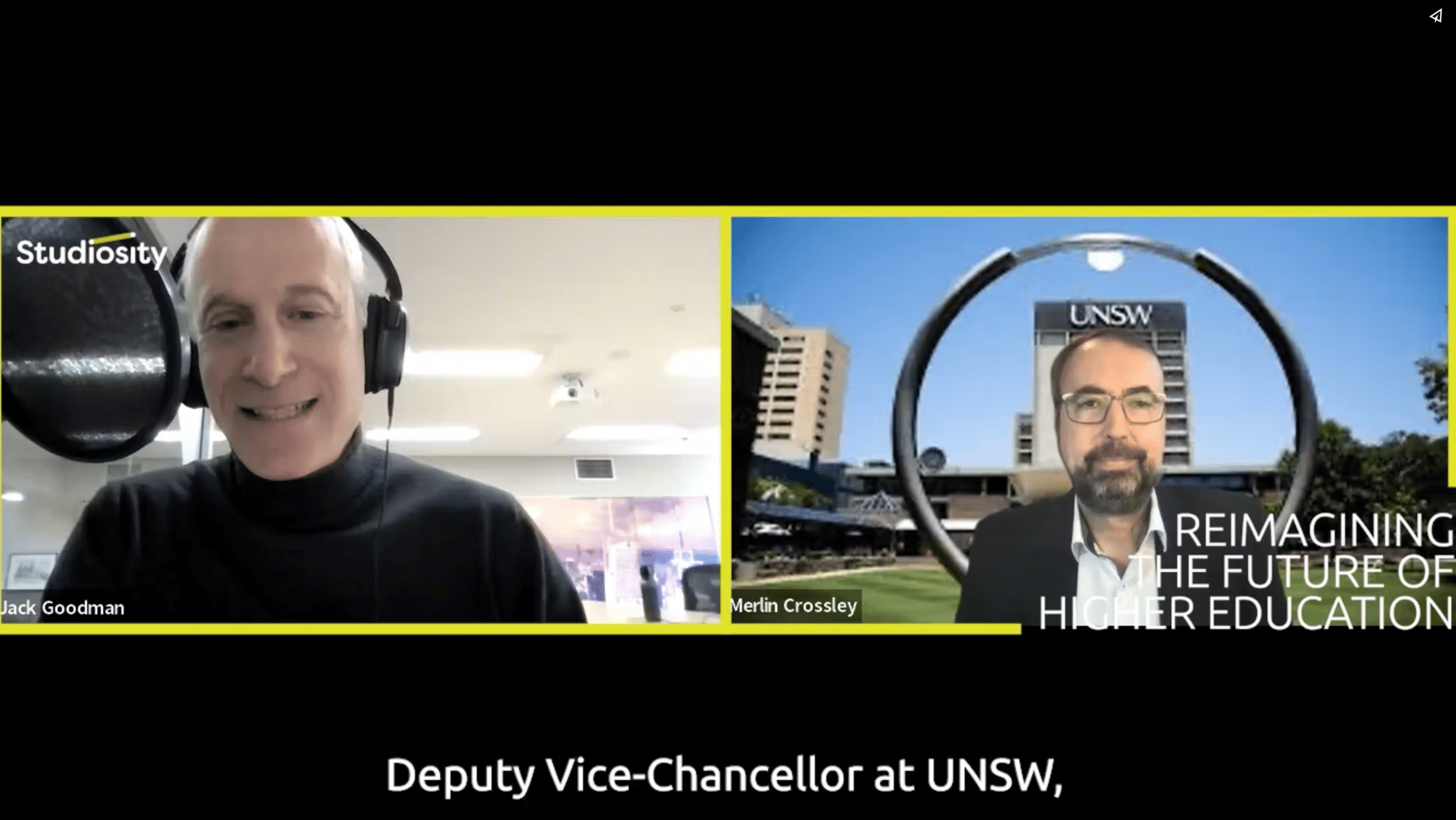 Transcript: Prof Merlin Crossley, DVC at UNSW on Reimagining HE